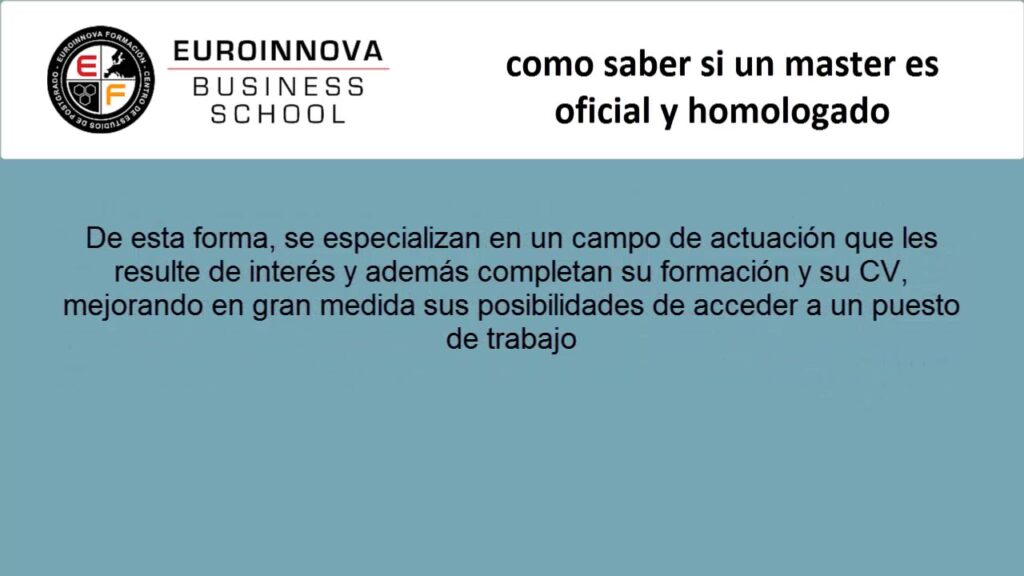 ¿Cómo saber si un Master es oficial?
